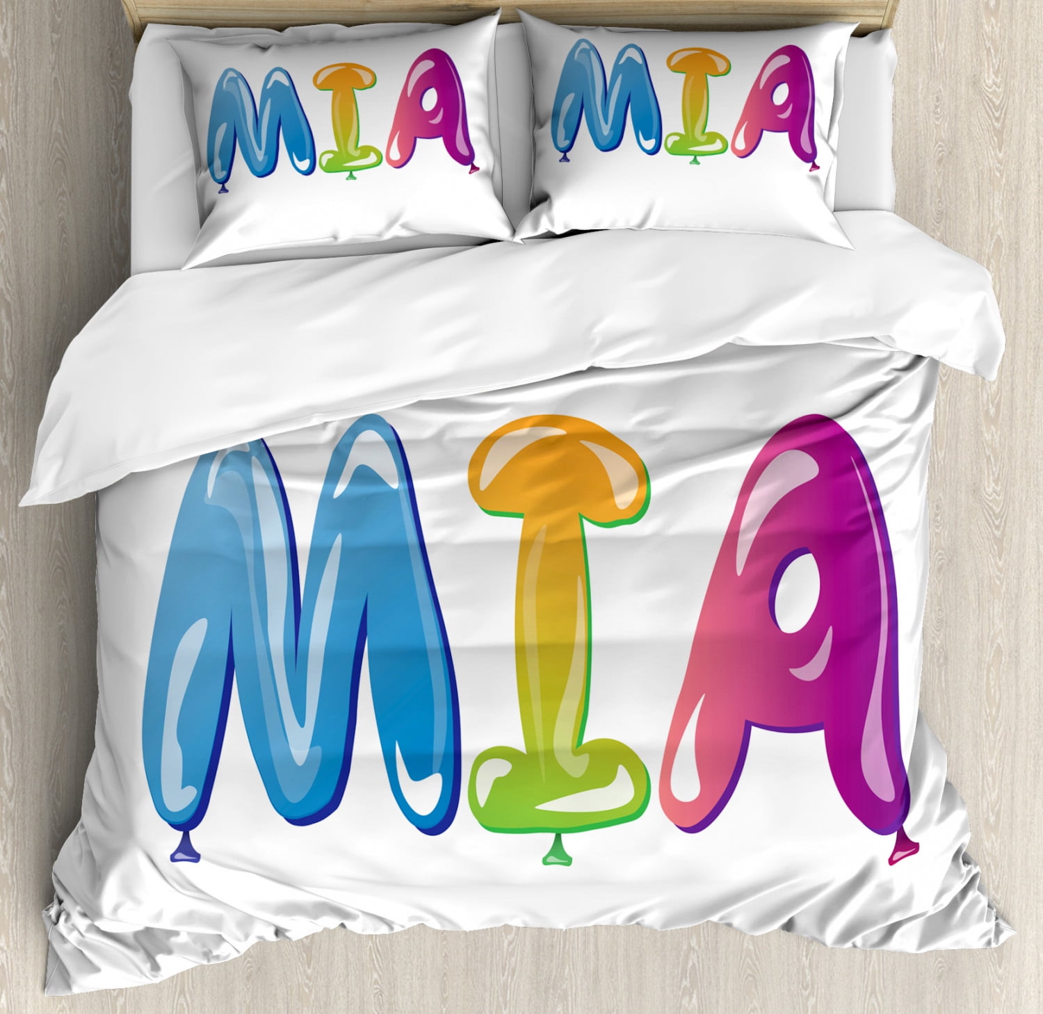 Mia Queen Size Duvet Cover Set, Female Name Design with Religious ...