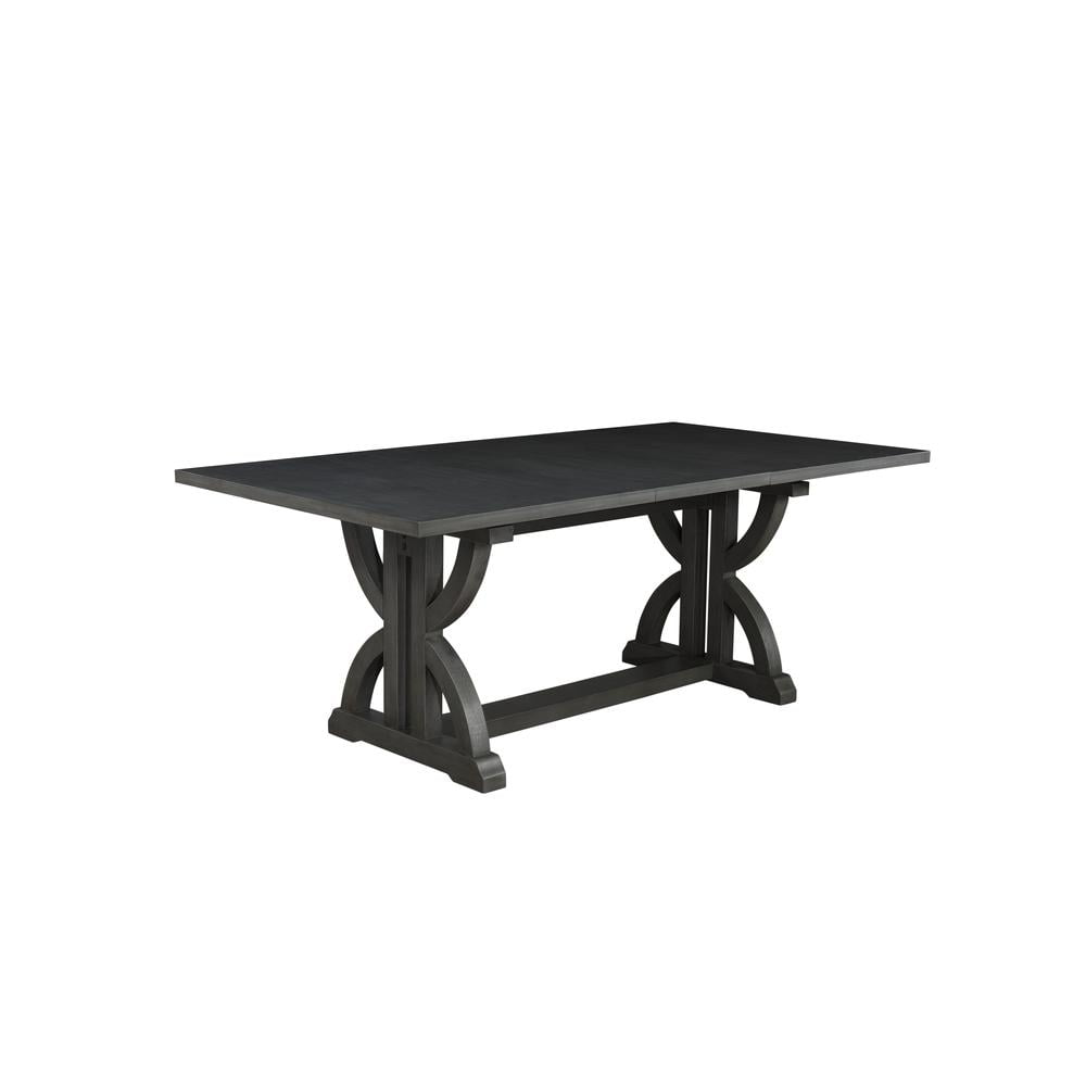 Best Master Mia Rectangular Solid Wood Dining Table in Gray - Walmart.com