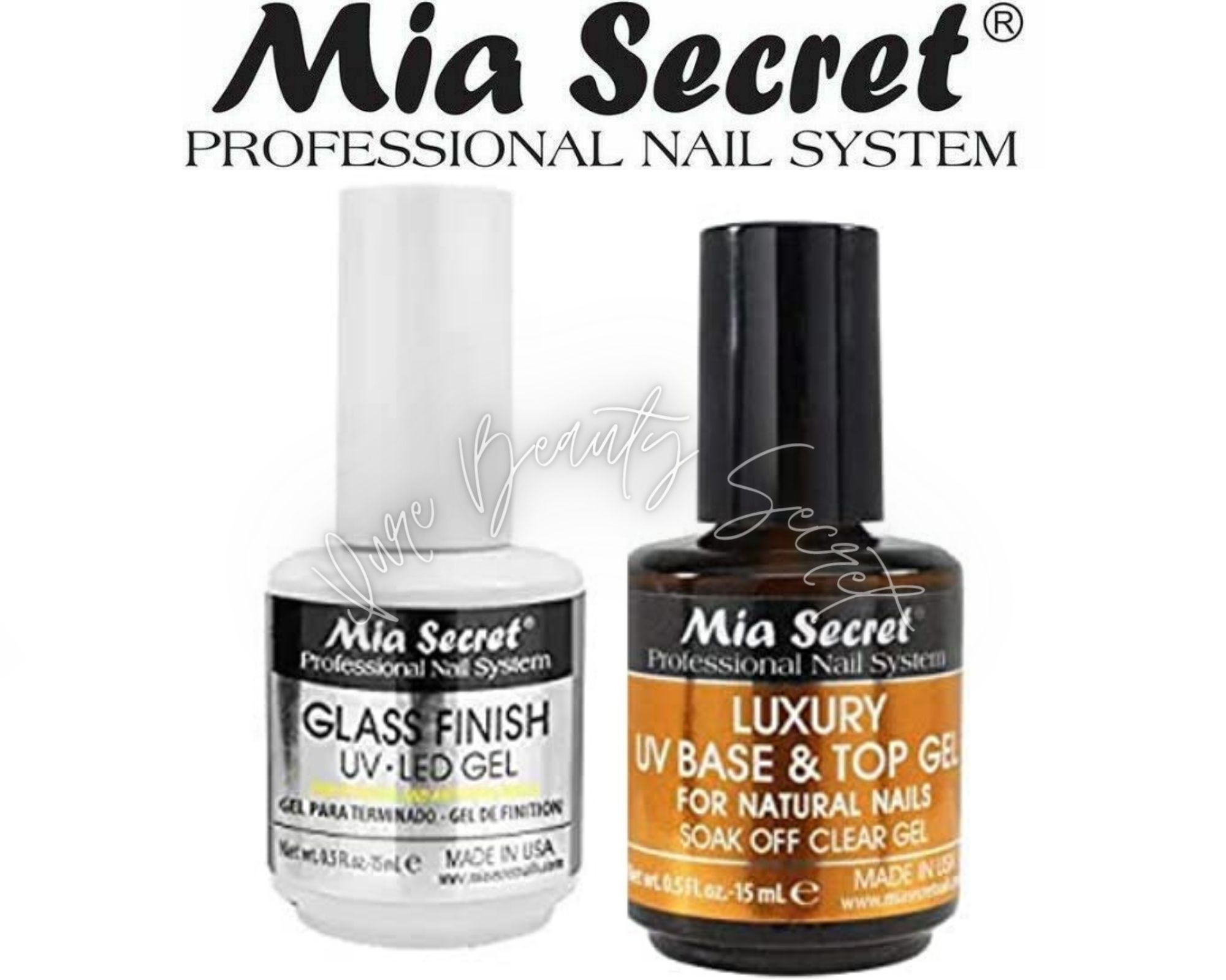 Mia Secret UV-LED Gel, Glass Finish & Luxury UV Base & Top Gel for ...