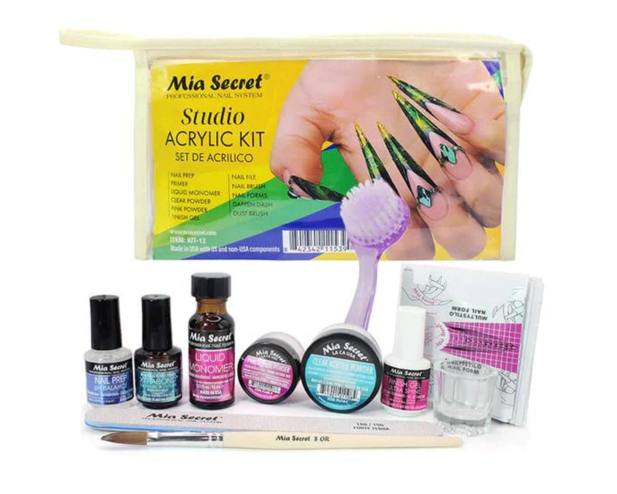 Mia Secret (KIT-12) STUDIO ACRYLIC NAIL KIT - Walmart.com