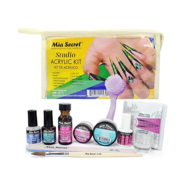 Mia Secret (KIT-12) STUDIO ACRYLIC NAIL KIT - Walmart.com