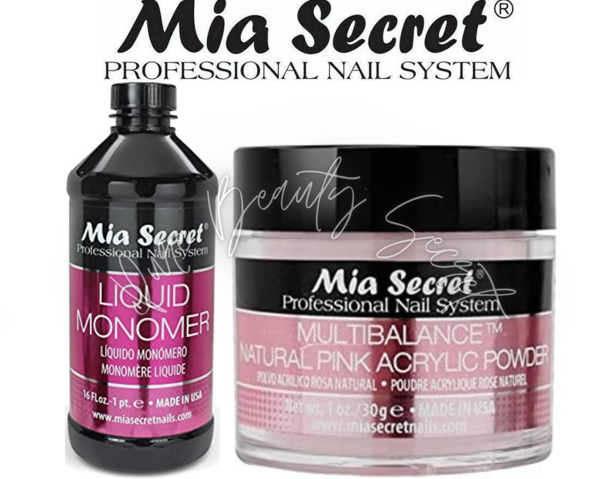 Mia Secret Liquid Monomer 16 oz and Natural Pink Powder 1 oz - Walmart ...