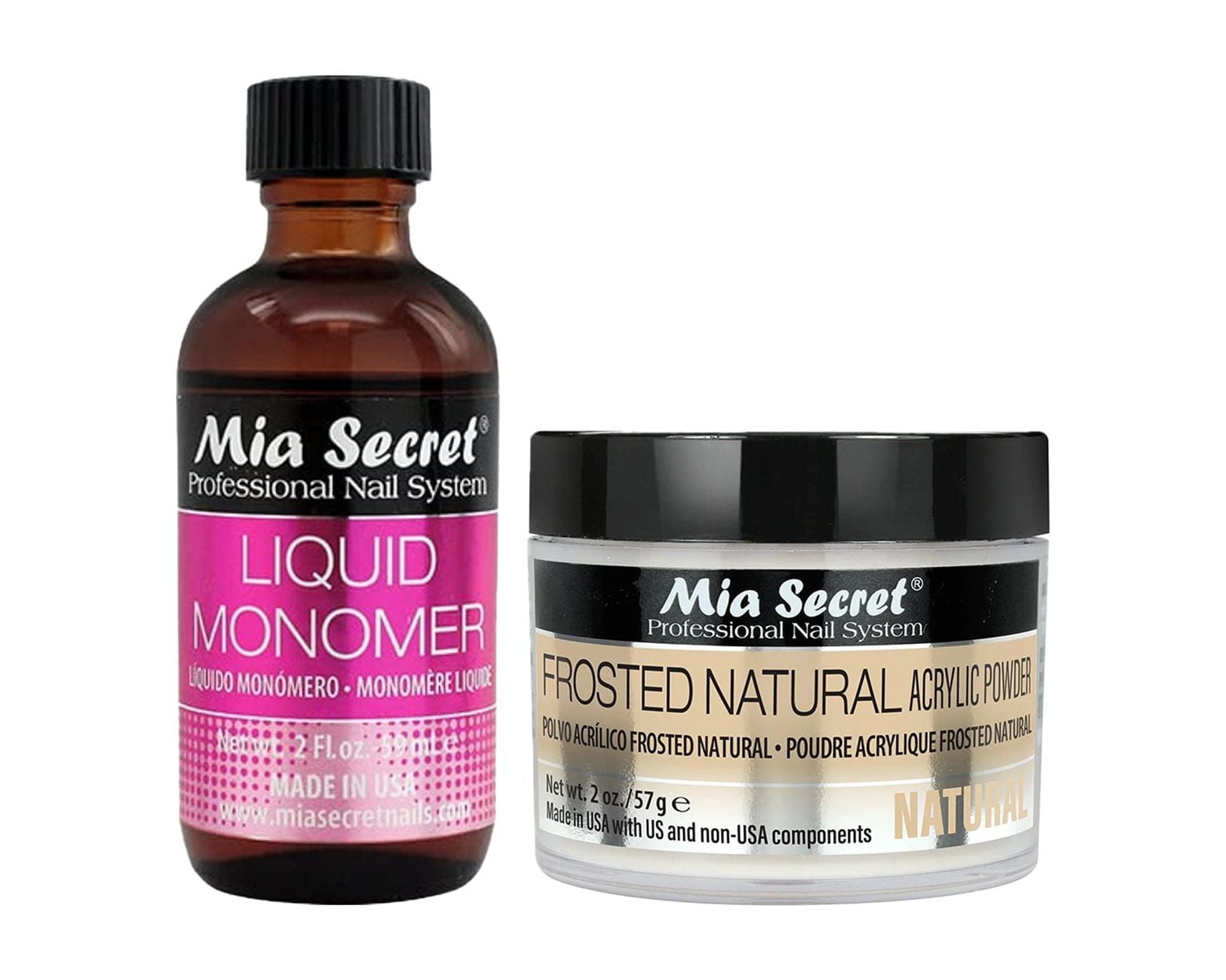 Mia Secret - Liquid Monomer & Frosted Natural Acrylic Powder (2 oz ...