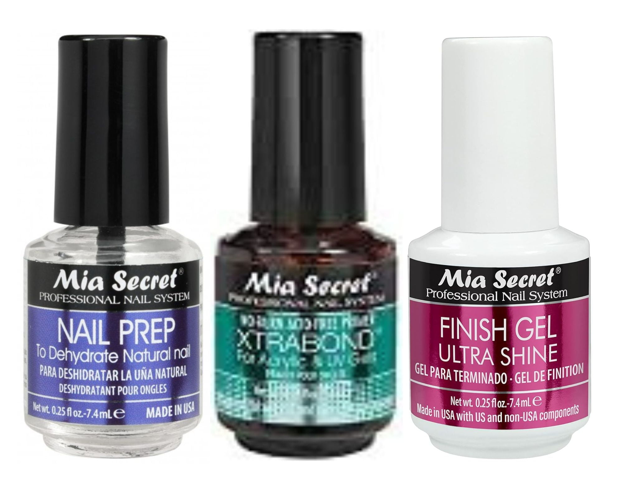 Mia Secret Nail Prep, MINI Xtrabond Primer & UV Finish Gel Ultra Shine ...