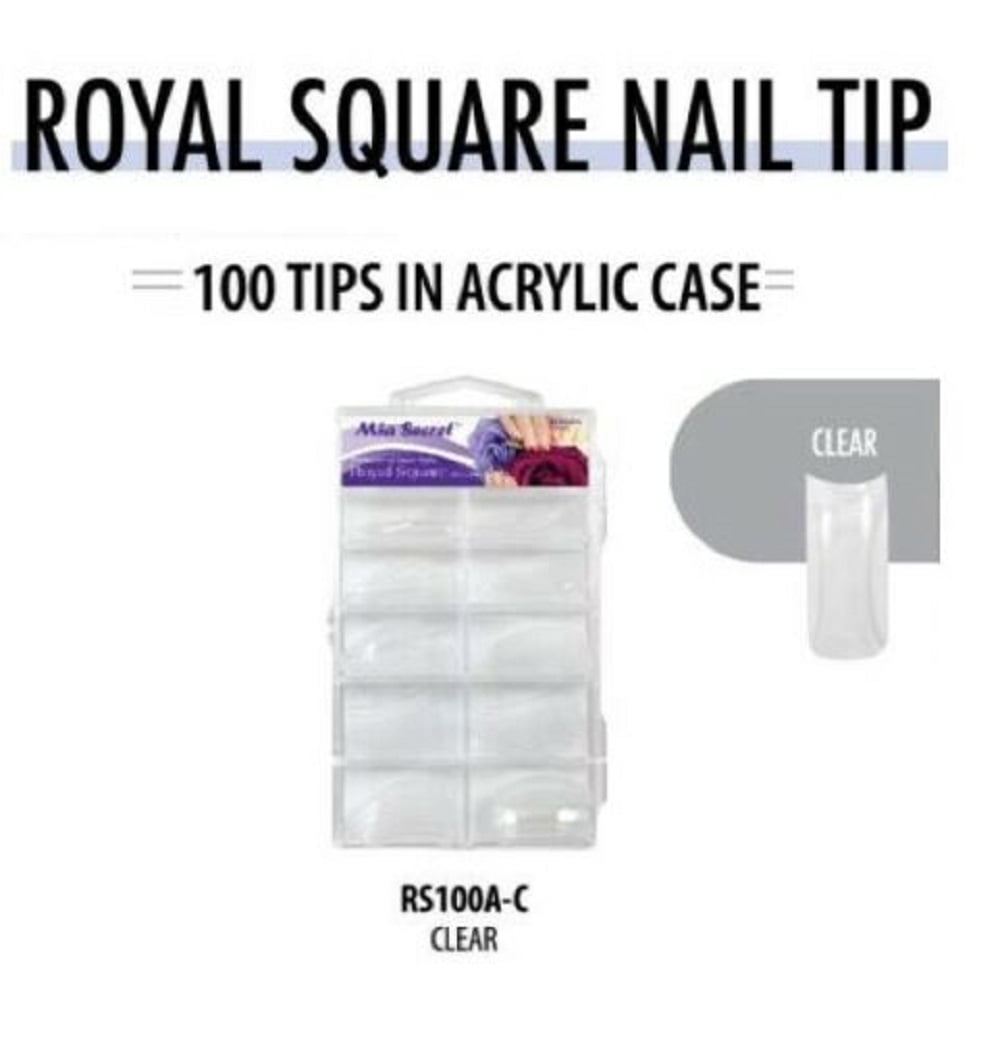 Mia Secret - Nail Tips - ROYAL SQUARE - 100 CLEAR (RS100A-C) - Walmart.com