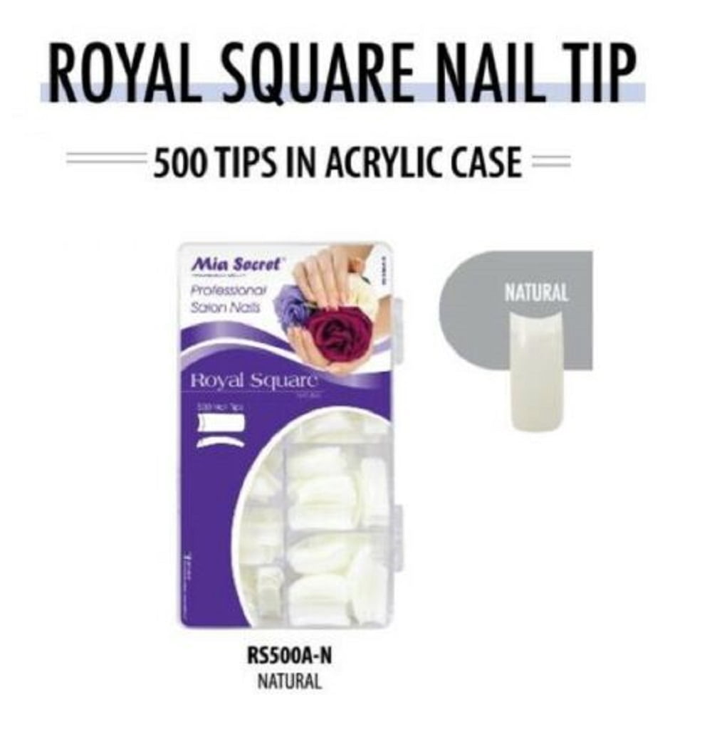 Mia Secret Royal Square 500 Nail Tip Acrylic Box - Walmart.com