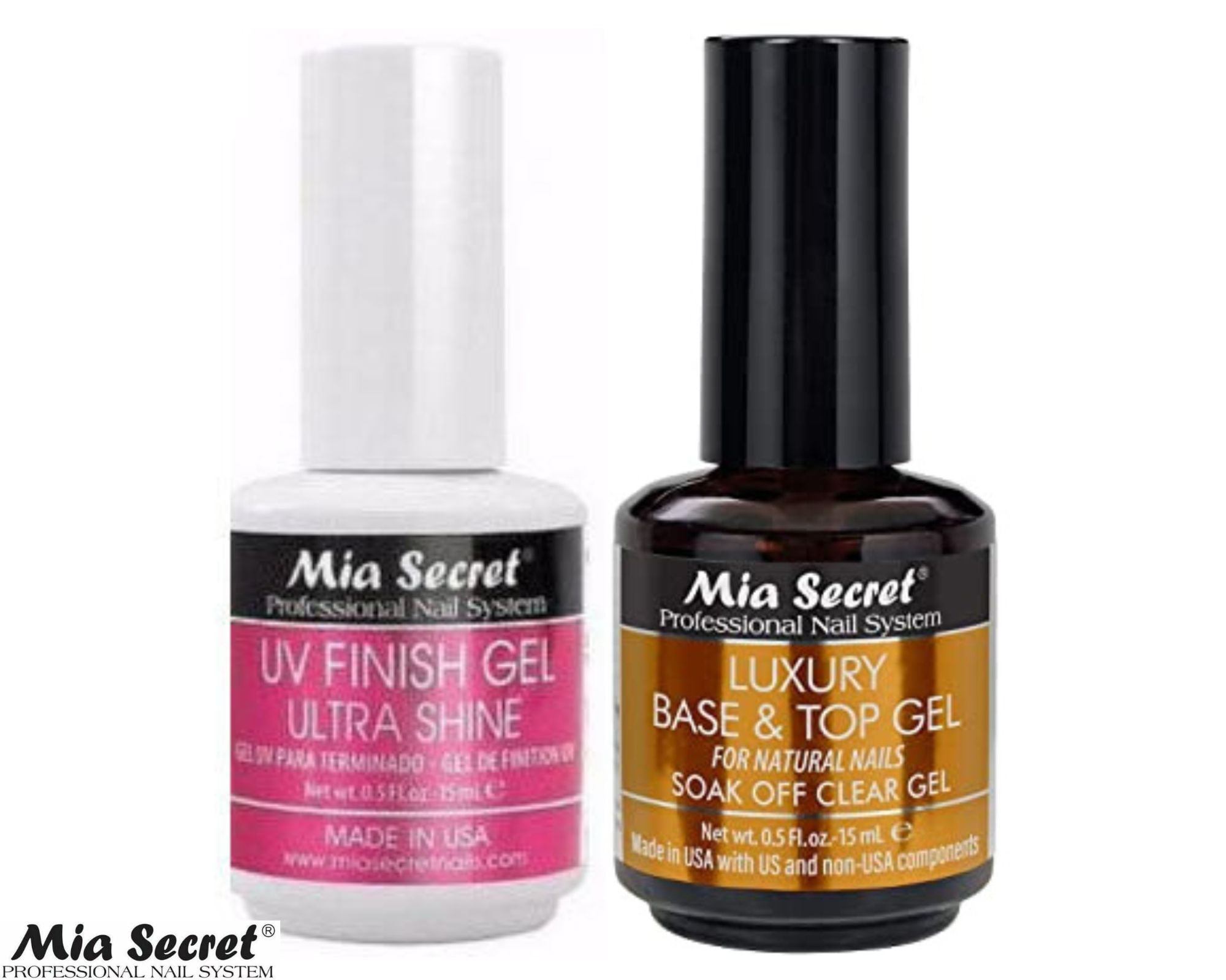 Mia Secret UV Finish Gel Ultra Shine and Luxury UV Base & Top Gel 0.50 ...