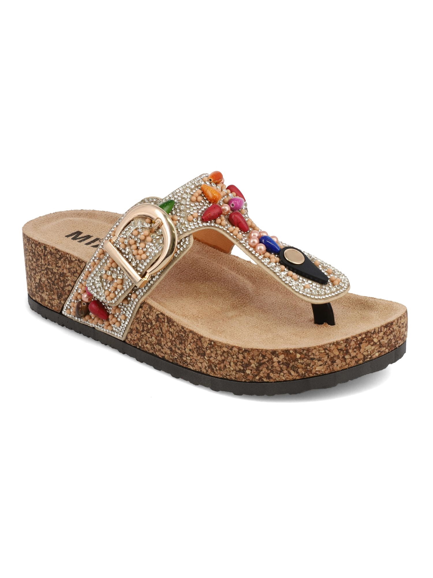 Mia Too Women's Thong Footbed Sandal - Walmart.com