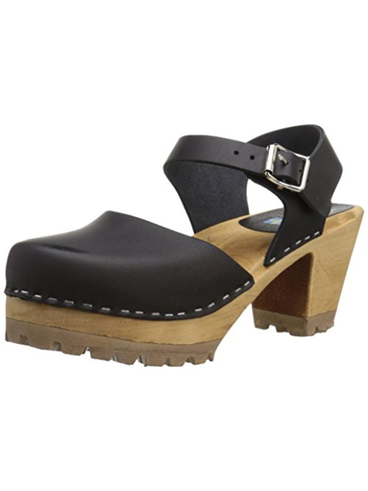 Mia Womens Abba Leather Ankle Strap Clogs - Walmart.com