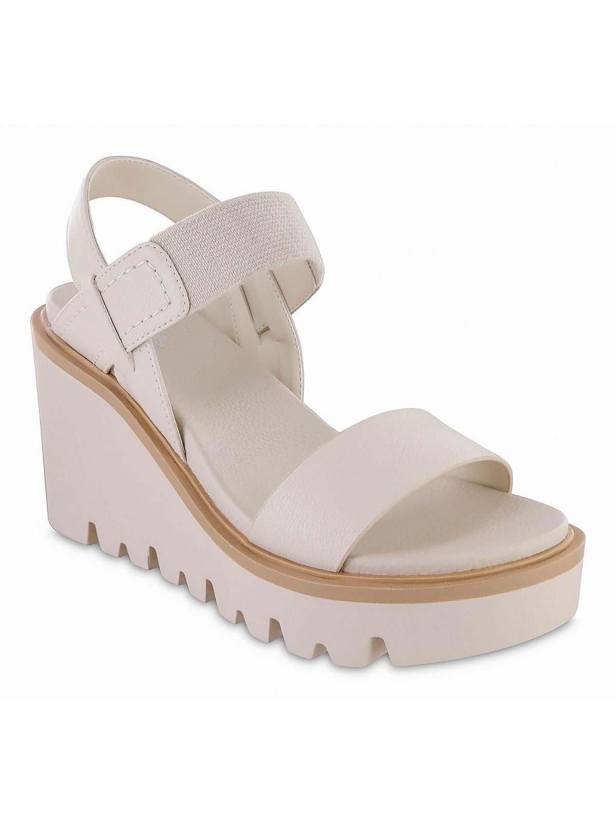 Mia Womens Ciji Wedges Sandals Open Round Toe Slinga Wedge Sandals ...