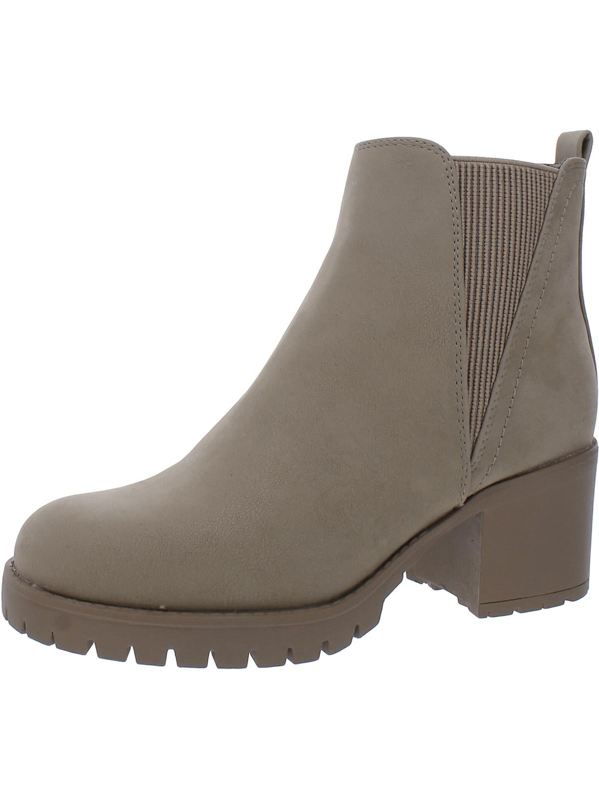 Mia Womens Jody Faux Leather Lug Sole Chelsea Boots - Walmart.com