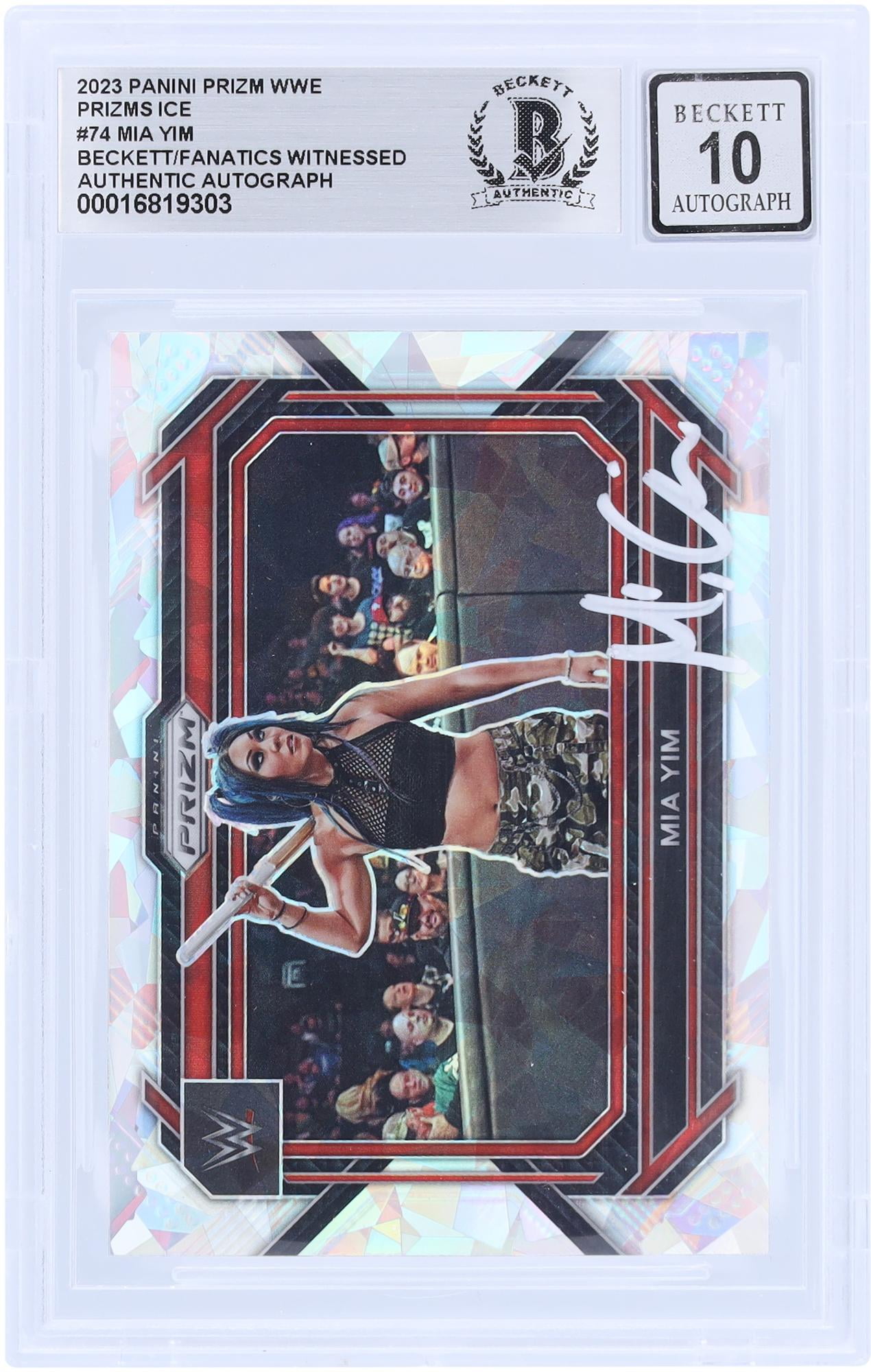Mia Yim WWE Autographed 2023 Panini Prizm Ice Prizm White Ink #74 ...
