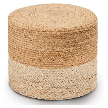 Margo Boho Round Pouf in Multi Color Braided Jute - Walmart.com