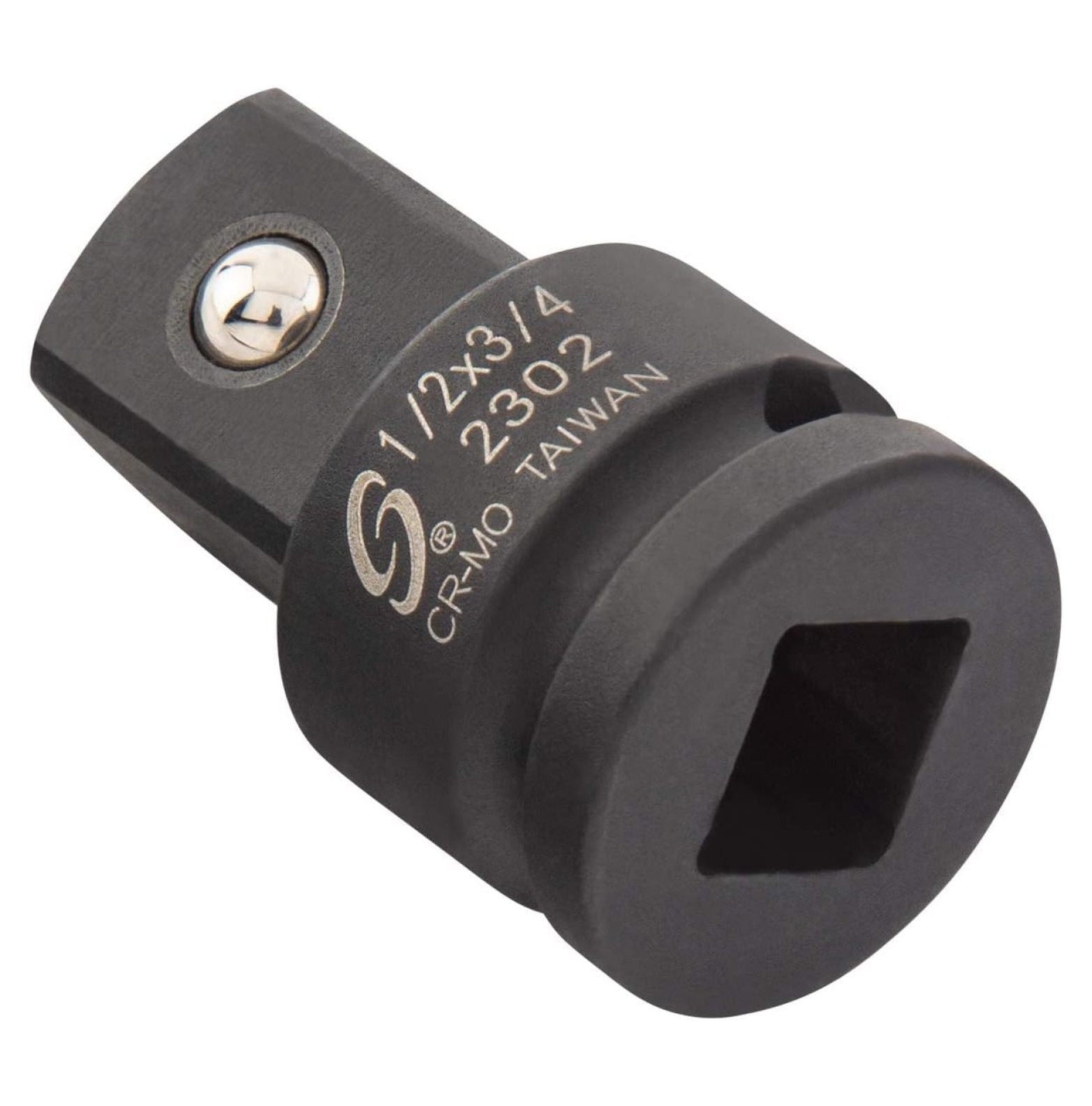 MiaHltTia 2302, 1/2 Inch Drive, 1/2" Female x 3/4" Male Impact Adapter, Cr-Mo Steel, Detent ...