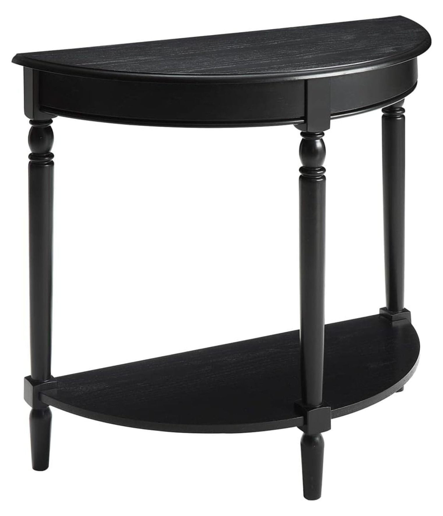 MiaHltTia French Country Half-Round Entryway Table with Shelf, Black ...