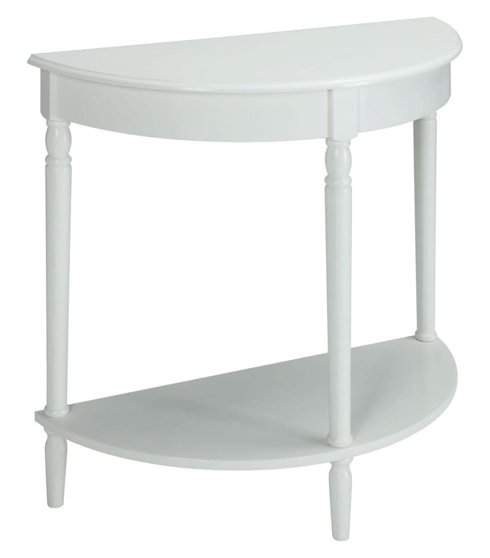MiaHltTia French Country Half-Round Entryway Table with Shelf, White ...
