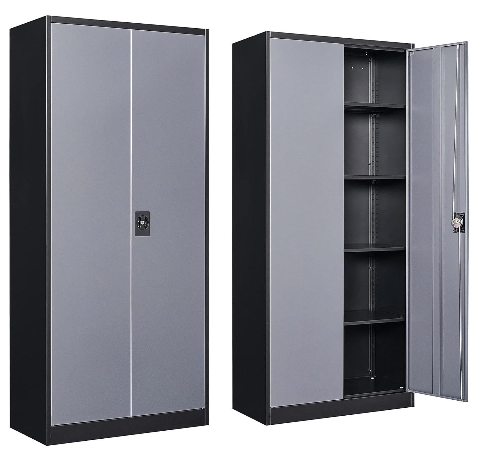 MiaHltTia Metal Garage Storage Cabinet with Doors and Shelves, 71 ...