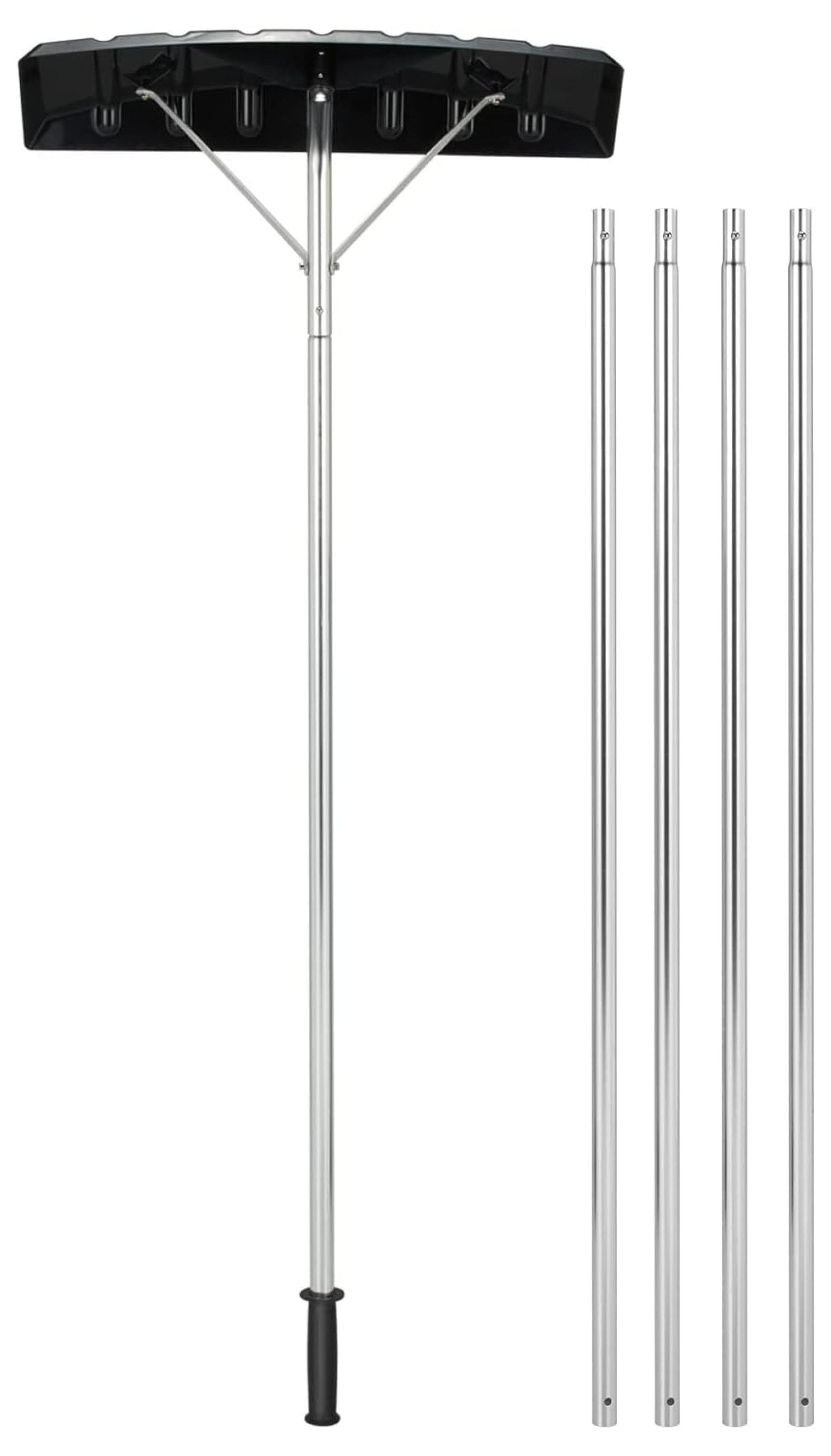 MiaHltTia Snow Roof Rake, 4.8-20FT Extendable Aluminum Snow Removal ...