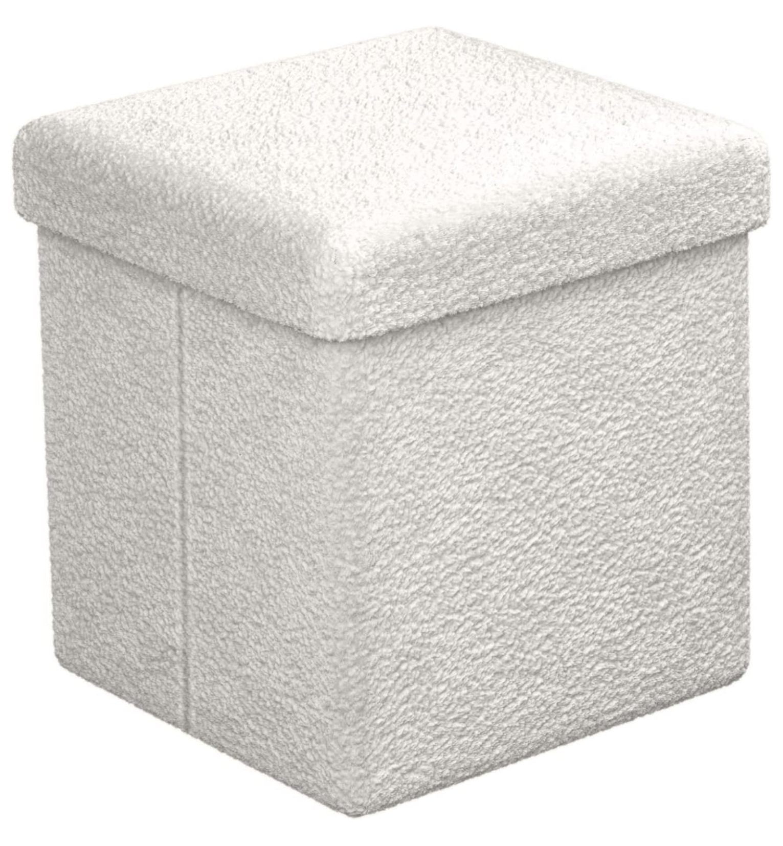 MiaHltTia Teddy Fabric Storage Ottoman - 15 Inch Foldable Ottoman Cube ...
