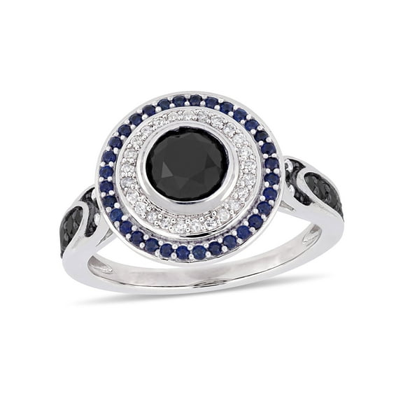 Everly Women's Created Sapphire 10K White Gold Engagement Ring ...