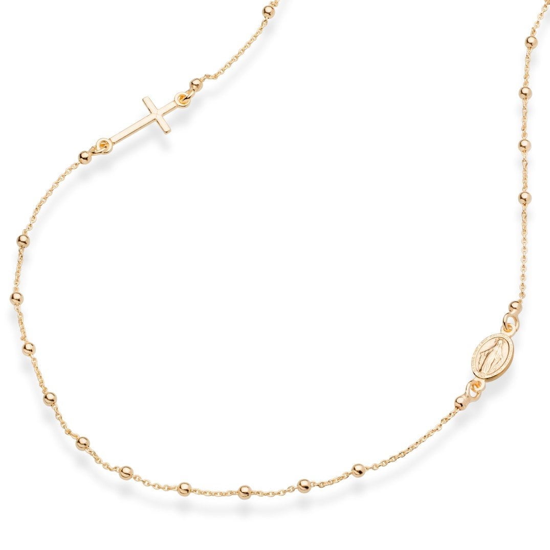 Miabella 18K Gold Over 925 Sterling Silver Italian Rosary Beaded ...
