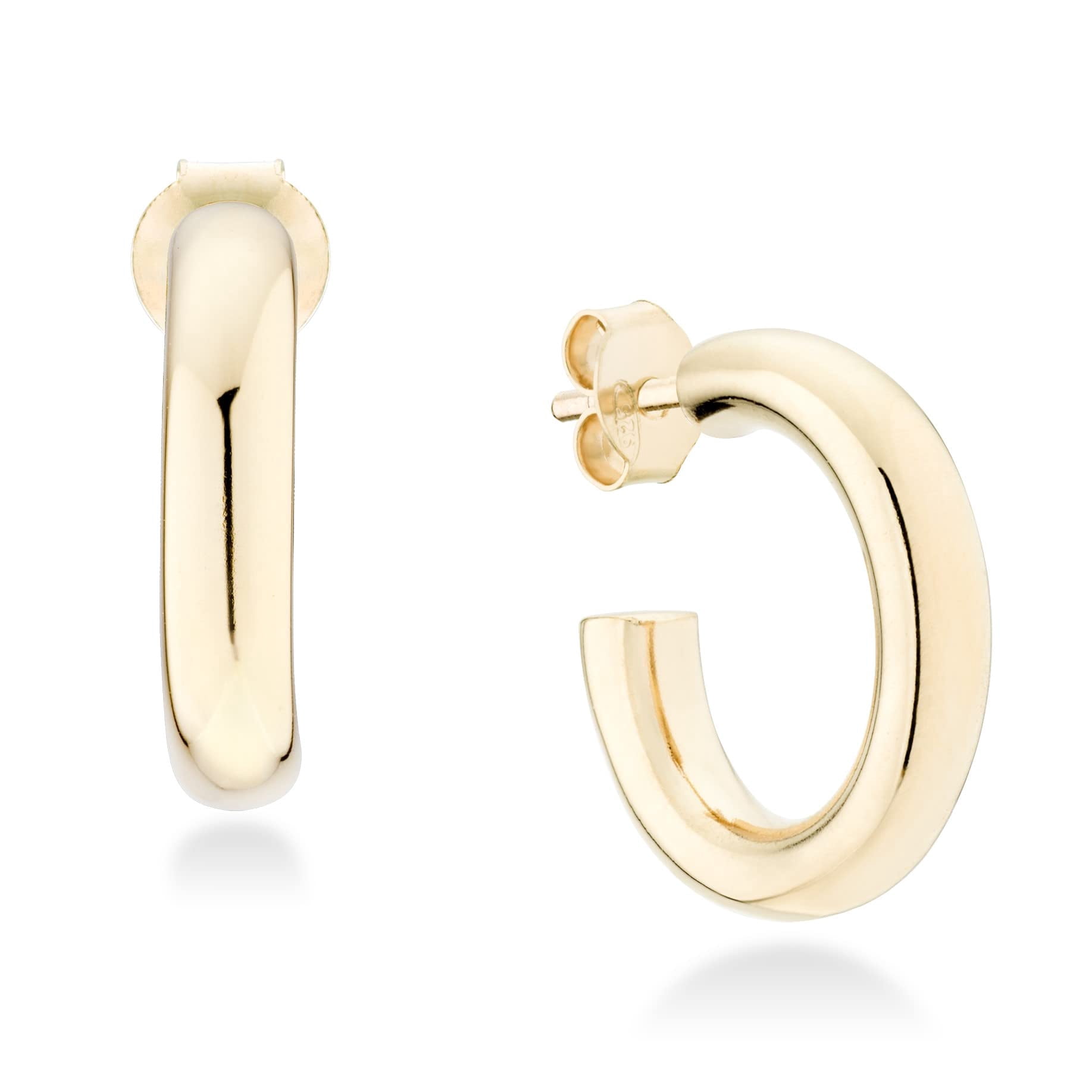 Miabella 925 Sterling Silver or 18Kt Gold Over Silver 3mm High Polished ...
