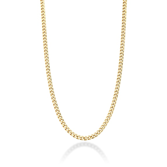 Miabella Italian 18K Gold Over 925 Sterling Silver 2.3mm Curb Cuban ...
