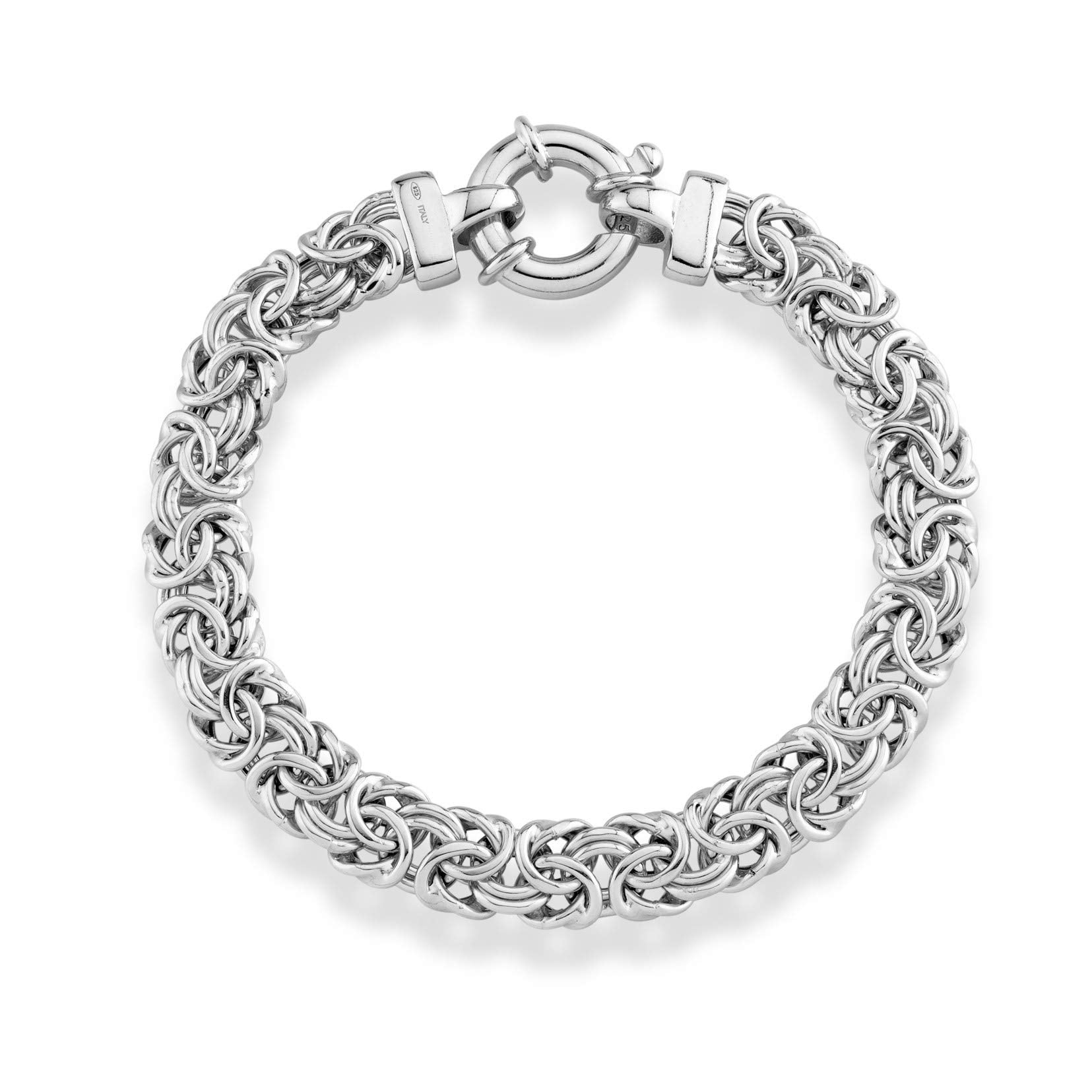 Miabella Italian 925 Sterling Silver 9mm Classic Byzantine Link Chain ...