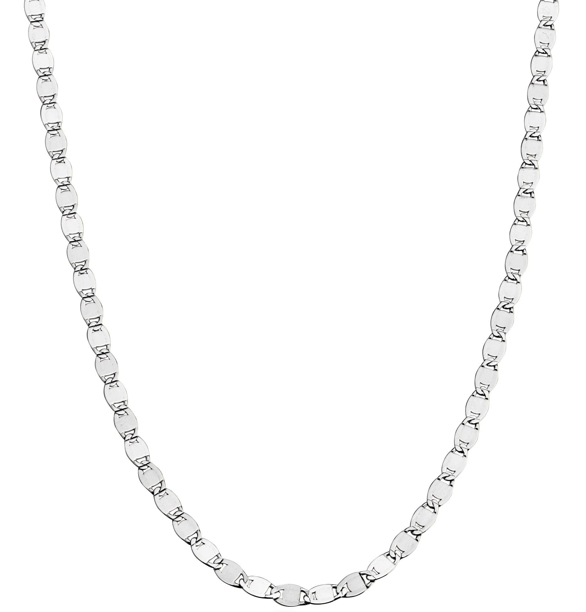 Miabella Italian 925 Sterling Silver Sparkle Mirror Link Chain Necklace ...
