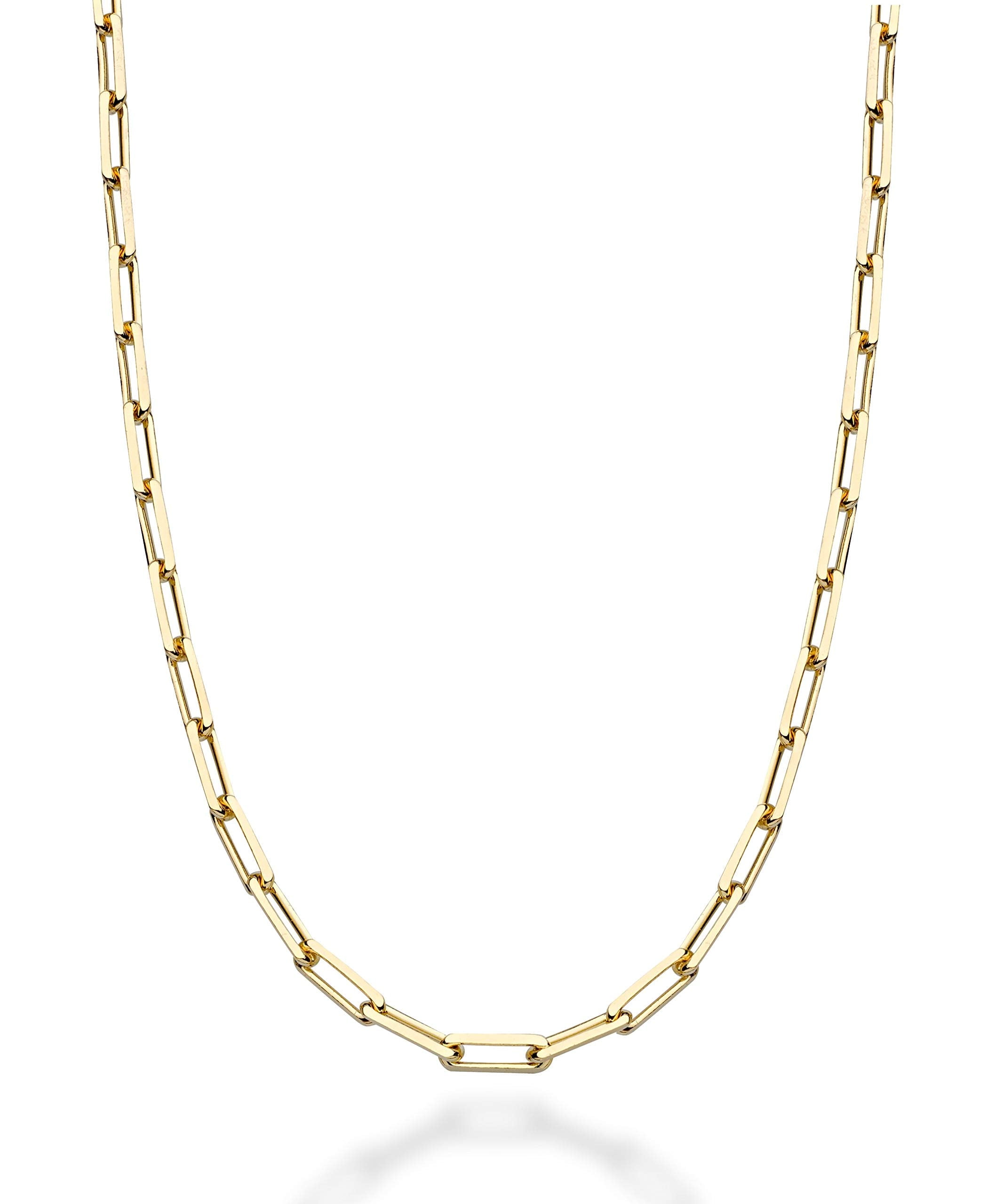Miabella Italian Solid 18K Gold Over Sterling Silver 3mm Paperclip Link ...