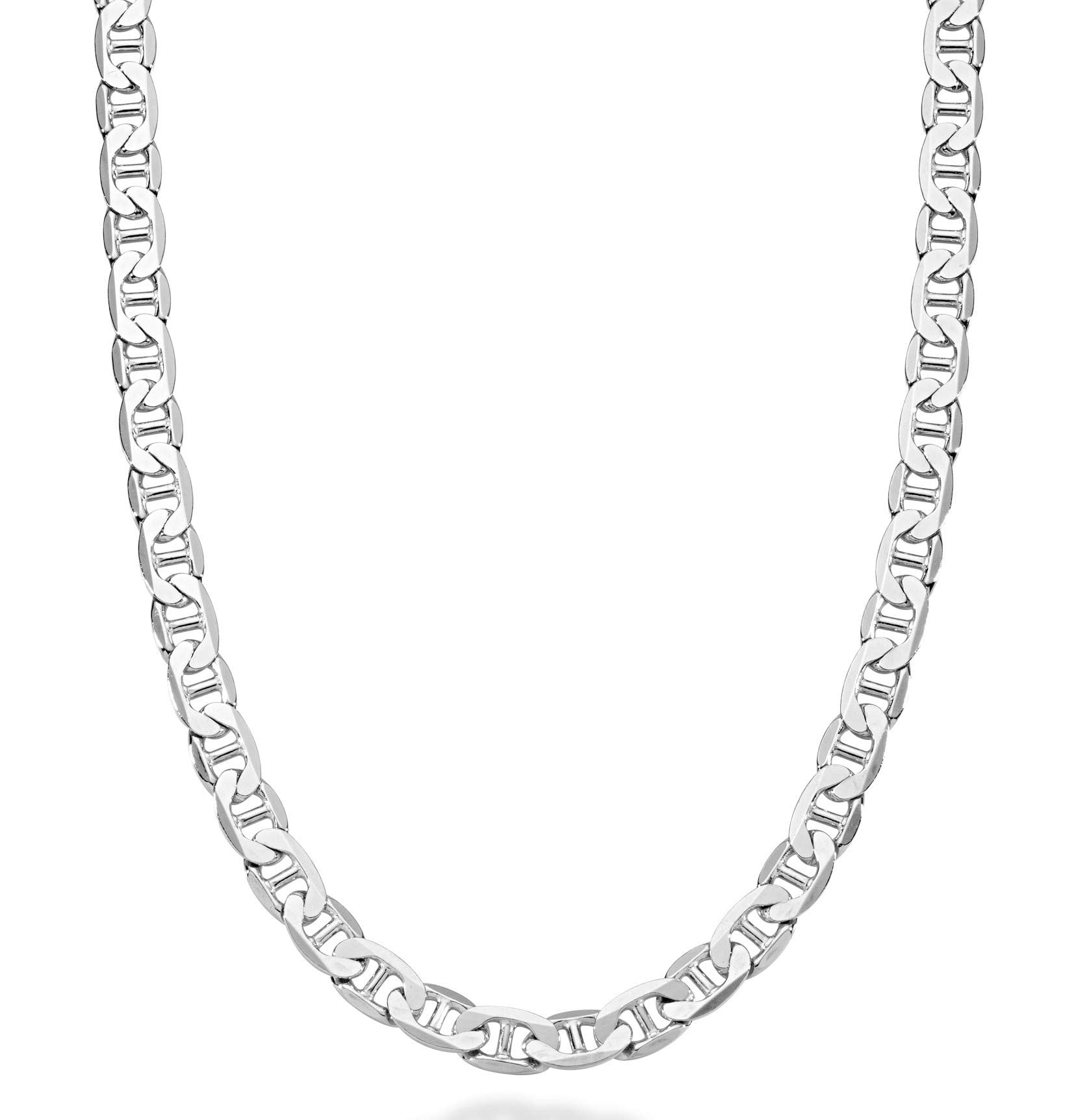 Miabella Solid 925 Sterling Silver Italian 6mm Diamond-Cut Solid Flat ...