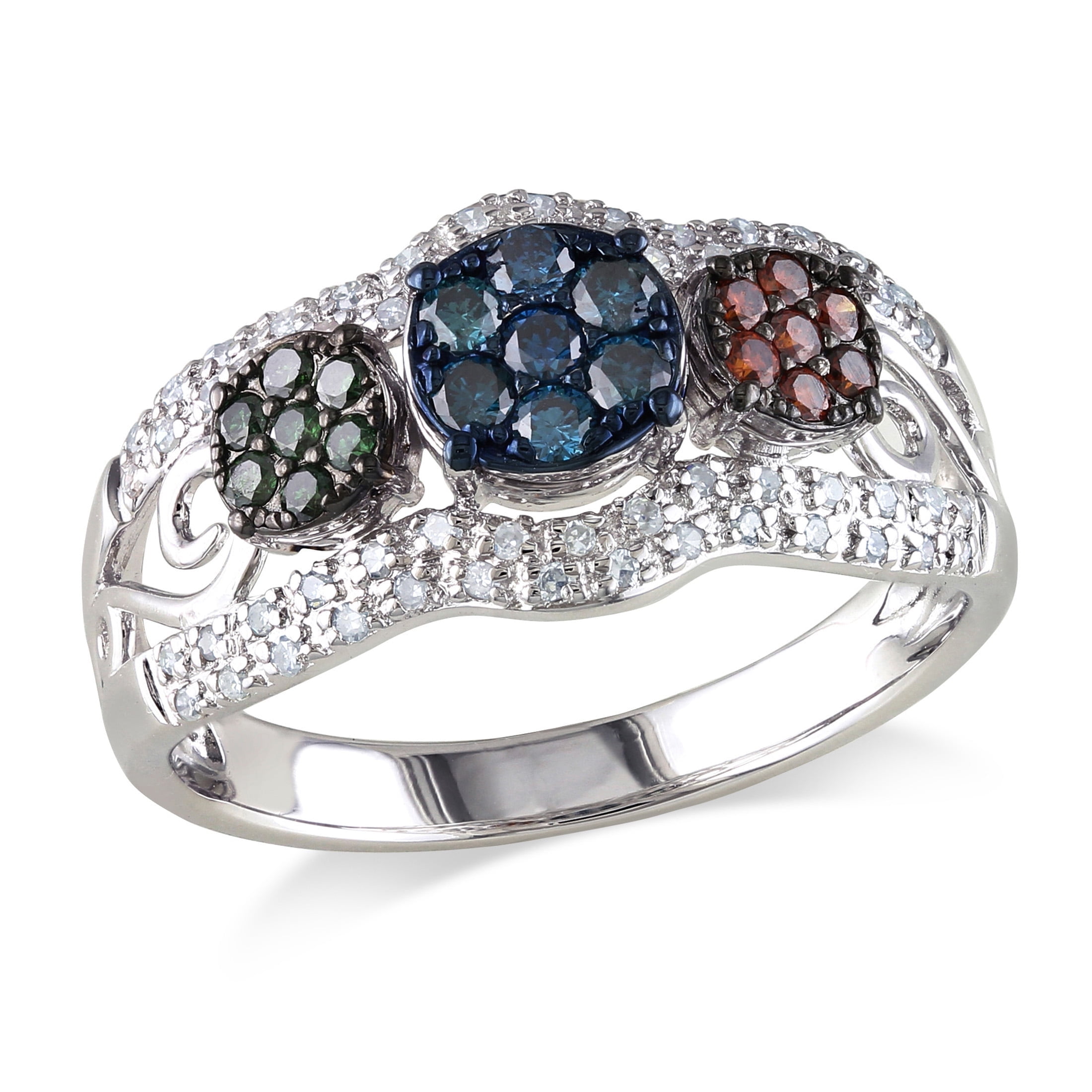 Everly Women's Diamond Sterling Silver Ring - Walmart.com