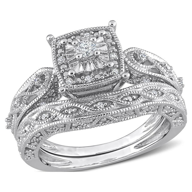 Miabella Women's 1/5 Carat T.W. Diamond Infinity & Filigree Bridal Set ...