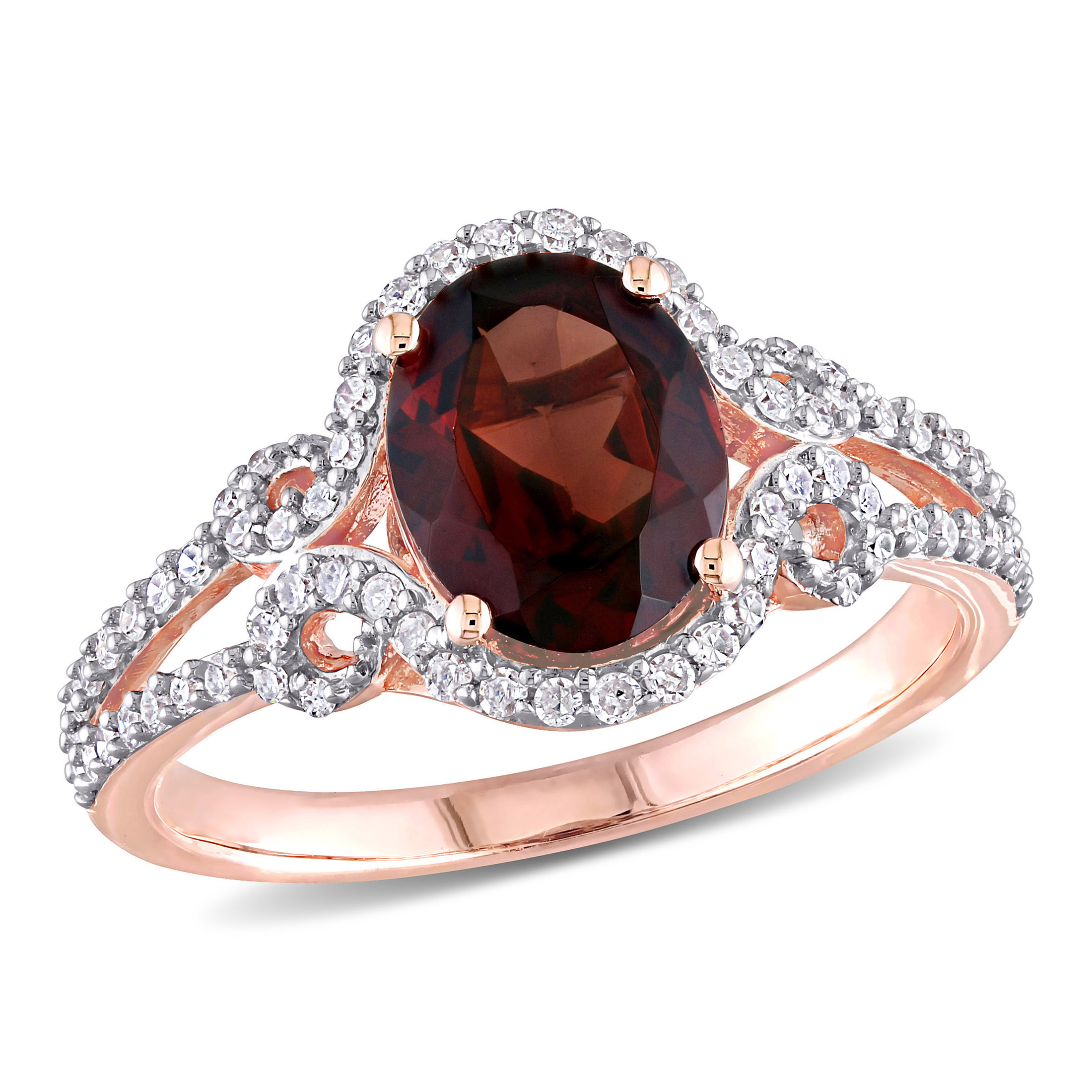 Tommaso Design Genuine Garnet Engagement Ring - Walmart.com