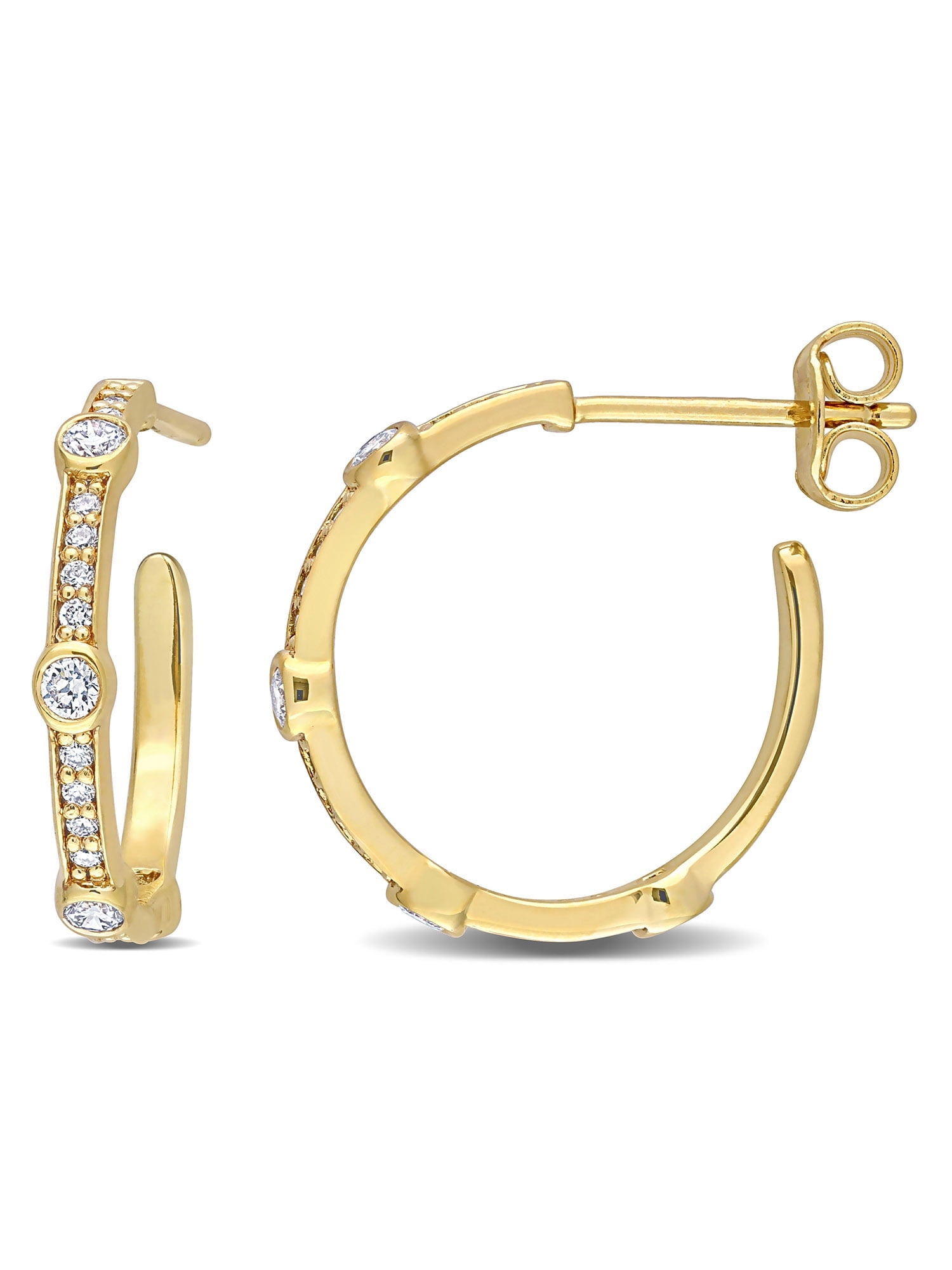 Everly Women's Diamond 10k Yellow Gold Earrings - Walmart.com