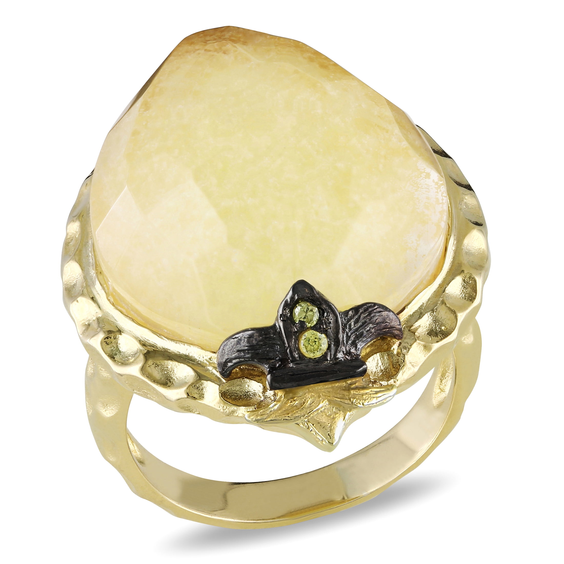 Miabella Women's 24 Carat T.G.W. Orange Calcite Fused Quartz and Golden ...