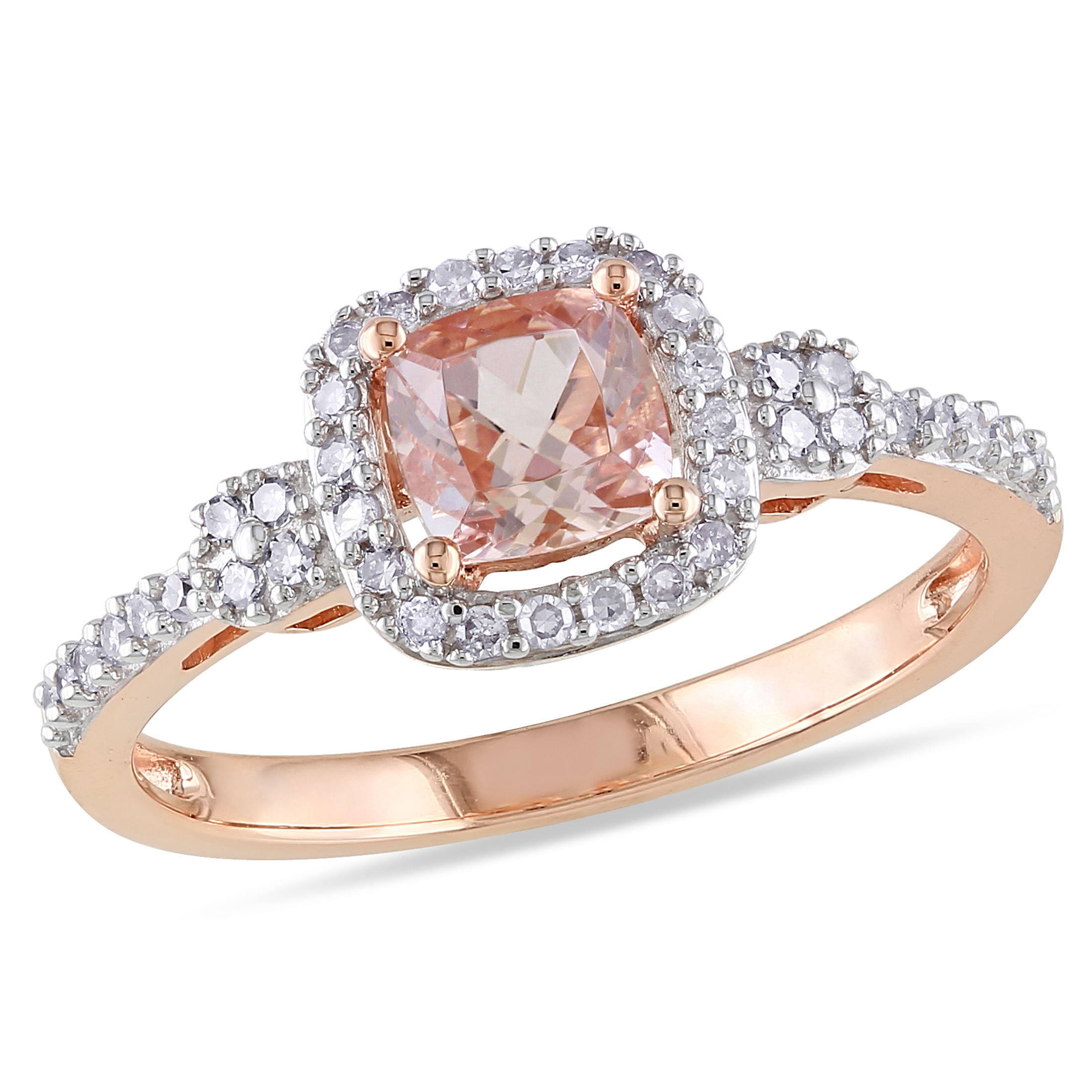 Huge Sale 1.50 Carat Morganite (Round cut Morganite) Diamond Halo ...