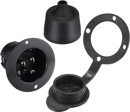 Miady 15 Amp Flanged Inlet 125V, NEMA 5-15 RV Shore Power Inlet Plug ...