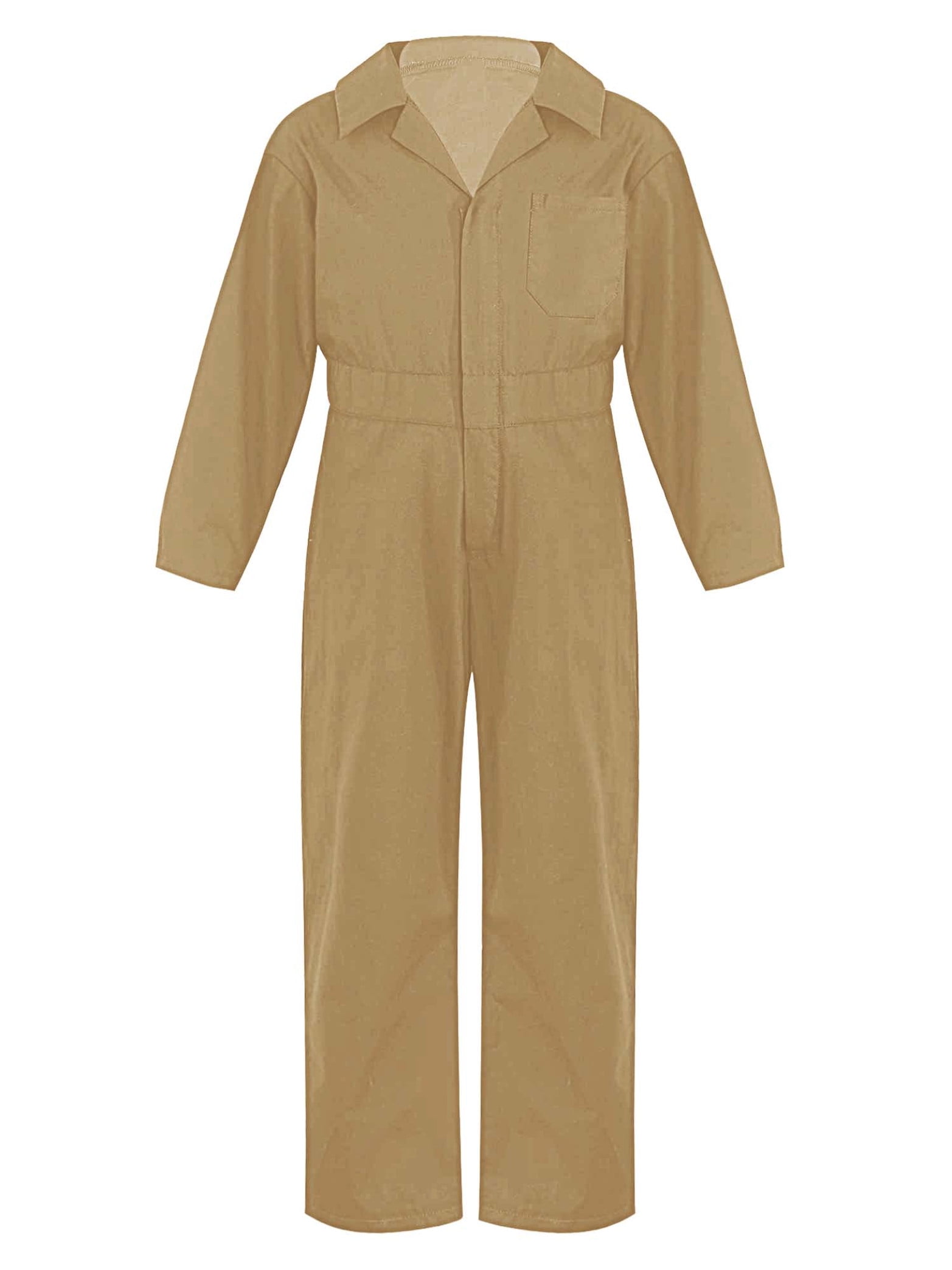 Miaeowve Kids Boys Mechanic Costume Dance Coveralls Long Sleeve Solid ...
