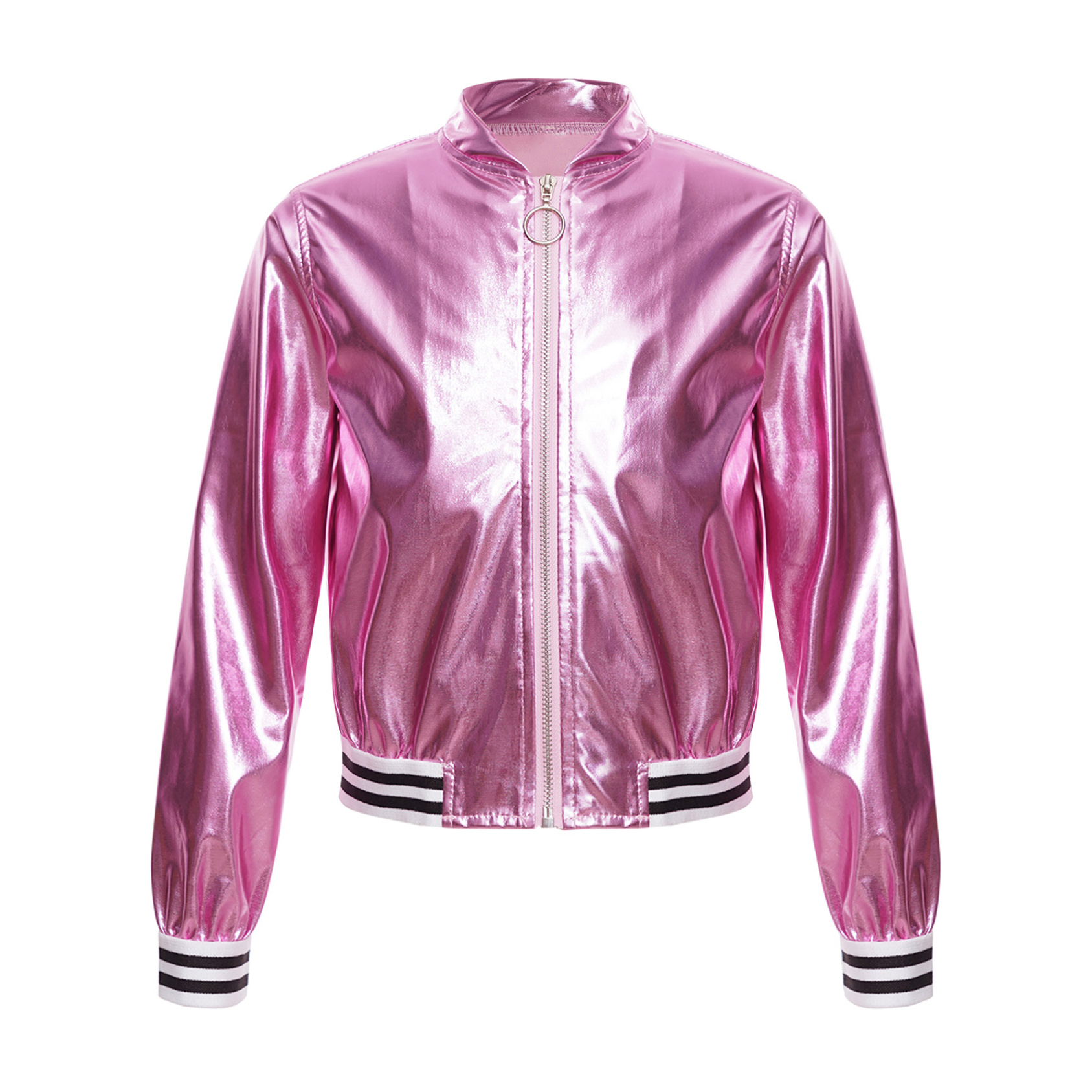 Miaeowve Kids Girls Boys Jazz Dance Disco Costume Zip Up Metallic ...