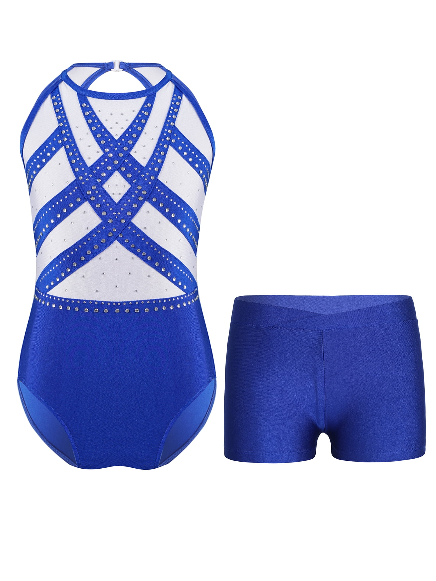 Miaeowve Kids Girls Gymnastics Unitard Outfit Shiny Sleeveless Unitard ...