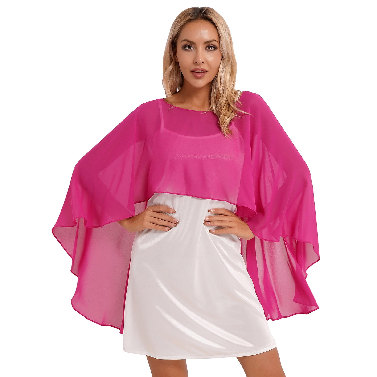 Miaeowve Women Soft Sheer Chiffon Bolero Shrug Wedding Capes Shawl Wrap ...