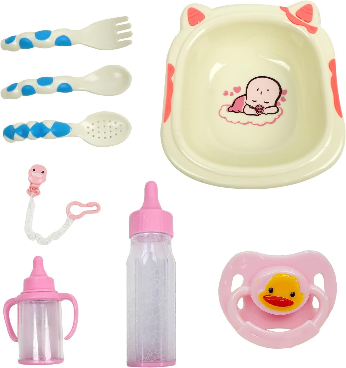 Miaio 8Pcs Reborn Baby Doll Accessories Feeding Set, Two Magic Milk ...