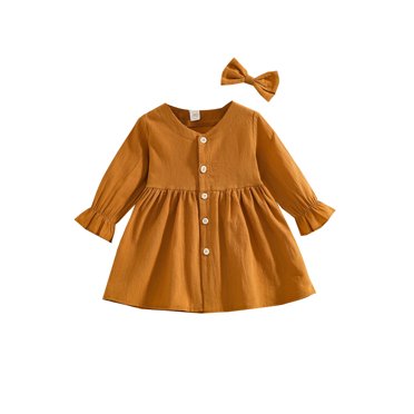 YEEDISON Toddler Girl Fall Clothes Floral Print Long Flying Sleeve Girls Dress Boho Kids Dresses ...