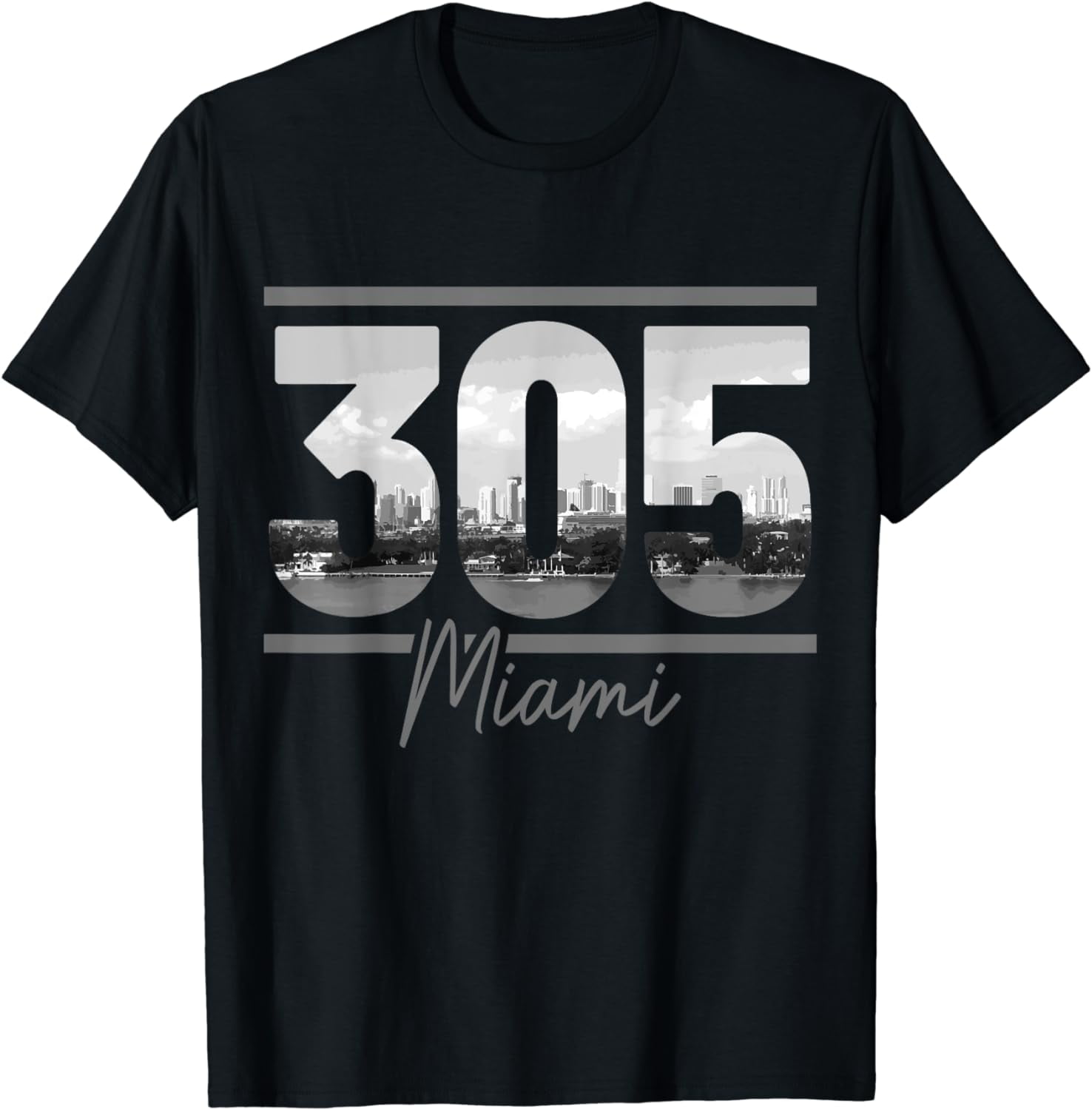 Miami 305 Area Code Skyline Florida Vintage T-Shirt - Walmart.com