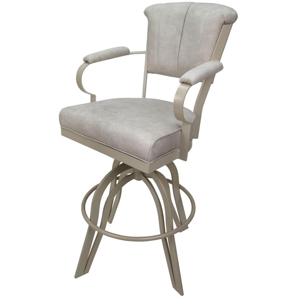Miami Bar Height 30" Swivel Tilt Metal Bar Stool -Smoke Beige Fabric ...
