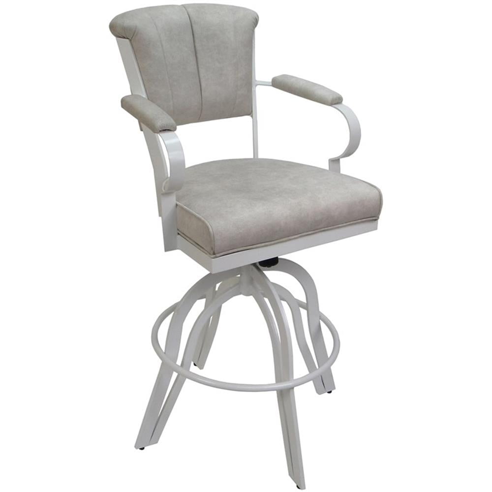 Miami Bar Height 30" Swivel Tilt Metal Bar Stool -Smoke Beige Fabric ...
