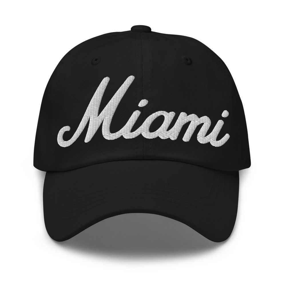 Miami Baseball Cap Miami Dad Hat Bold Script Florida FL Hat Embroidered ...