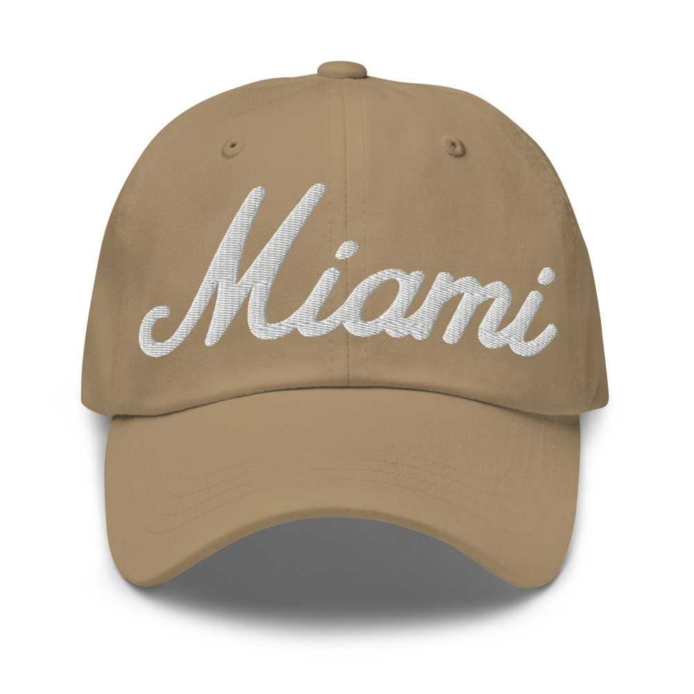 Miami Baseball Cap Miami Dad Hat Bold Script Florida FL Hat Embroidered ...