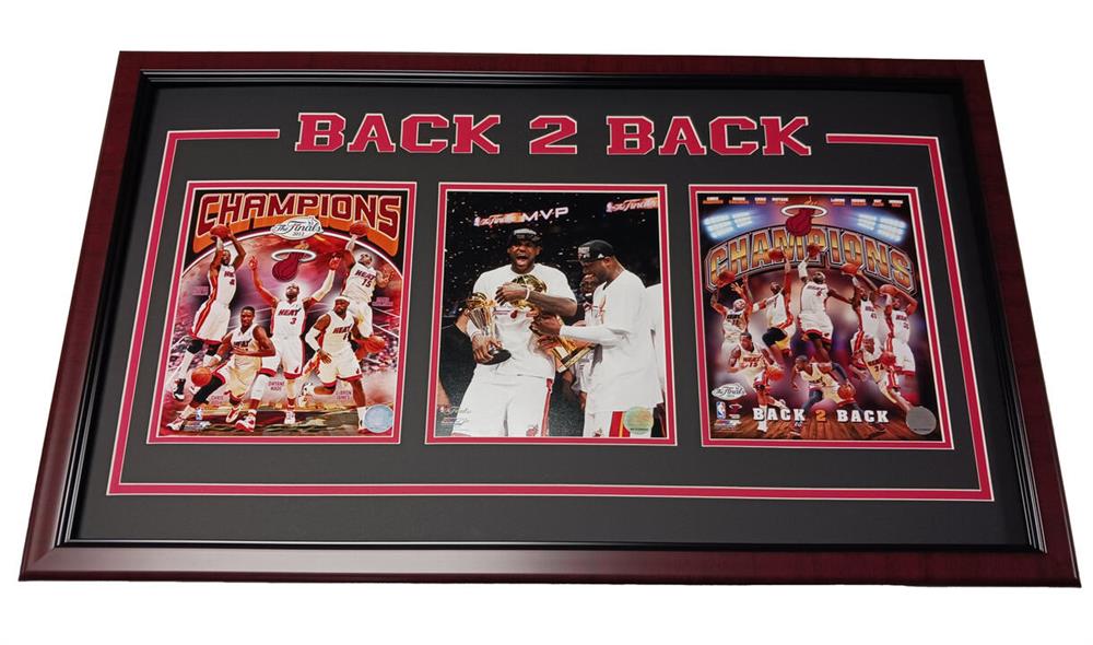 Miami Basketball Back To Back Champions 35x15 Custom Frame - Walmart.com